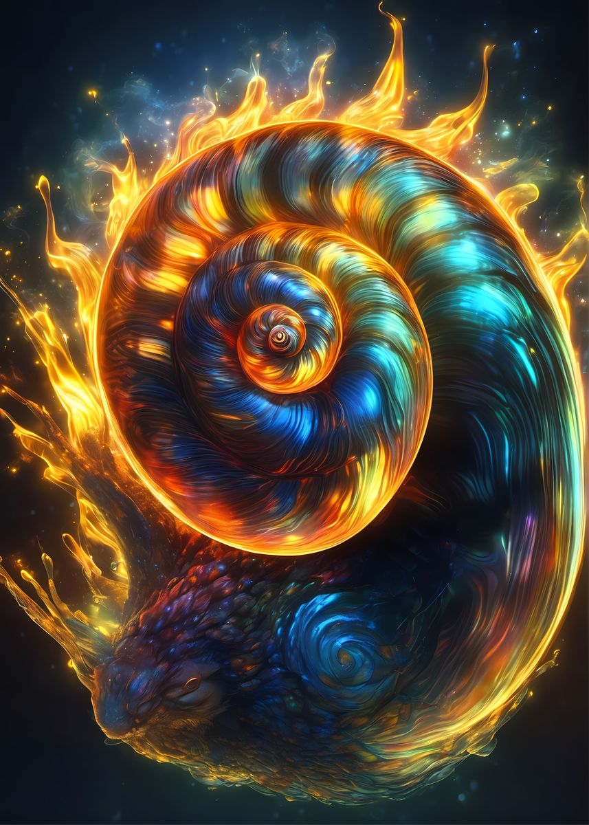 'Translucent Snail' Poster, picture, metal print, paint by Trending Art ...