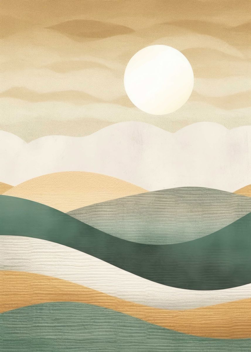 'Landscape Gold Decor' Poster, picture, metal print, paint by Morgan ...