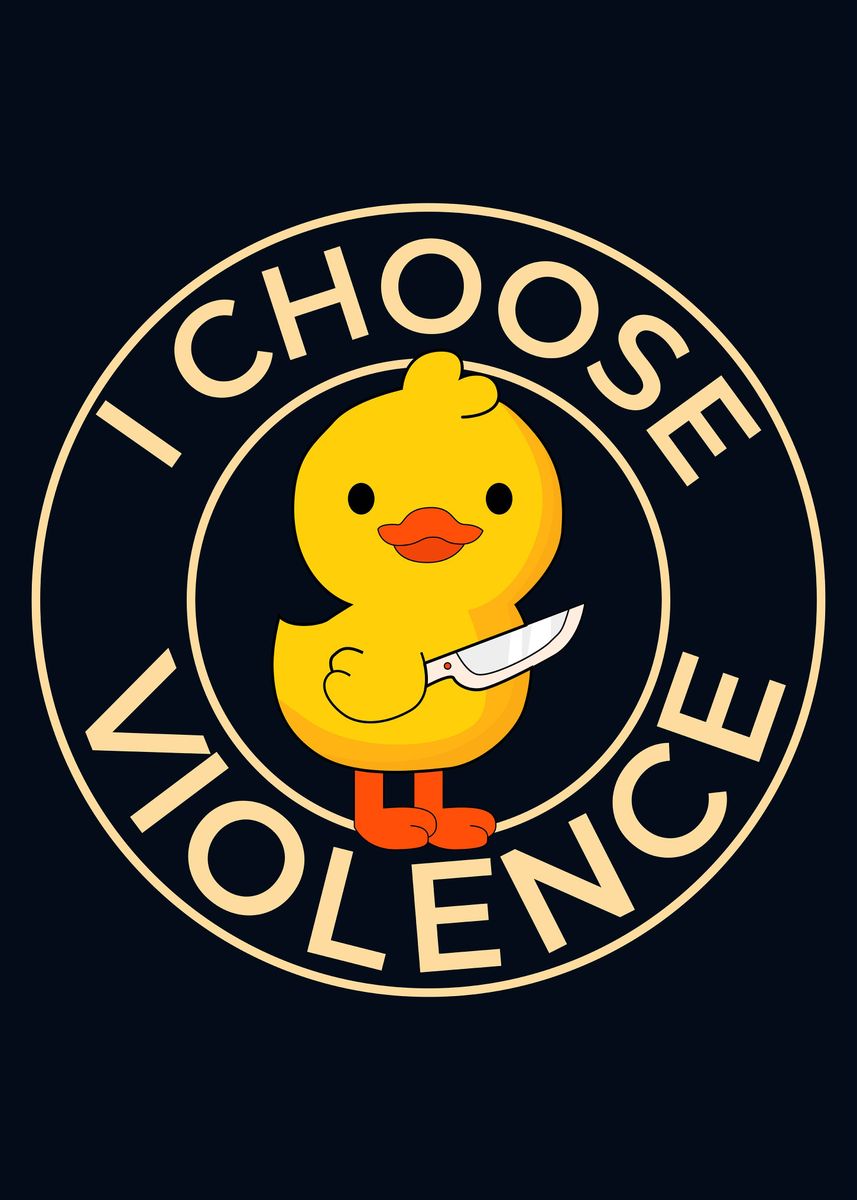 'Funny Duck' Poster, picture, metal print, paint by Deni Firkins | Displate