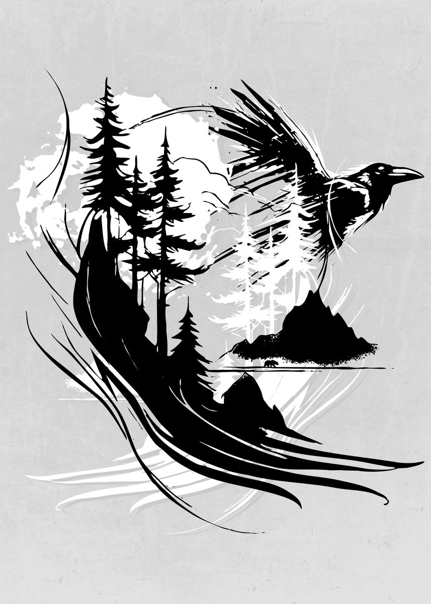 'Digital Nature ' Poster, picture, metal print, paint by One Red Fox ...