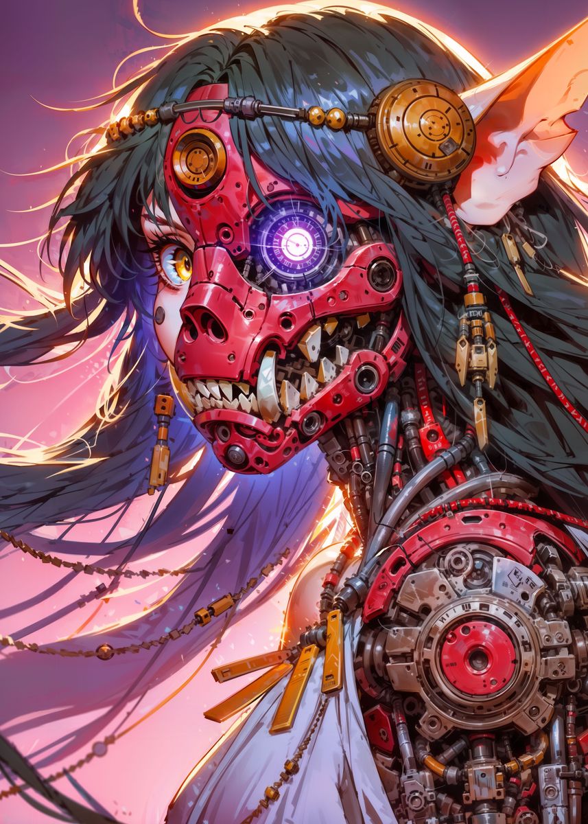 'Woman cybernetic demon' Poster, picture, metal print, paint by Lukasz ...