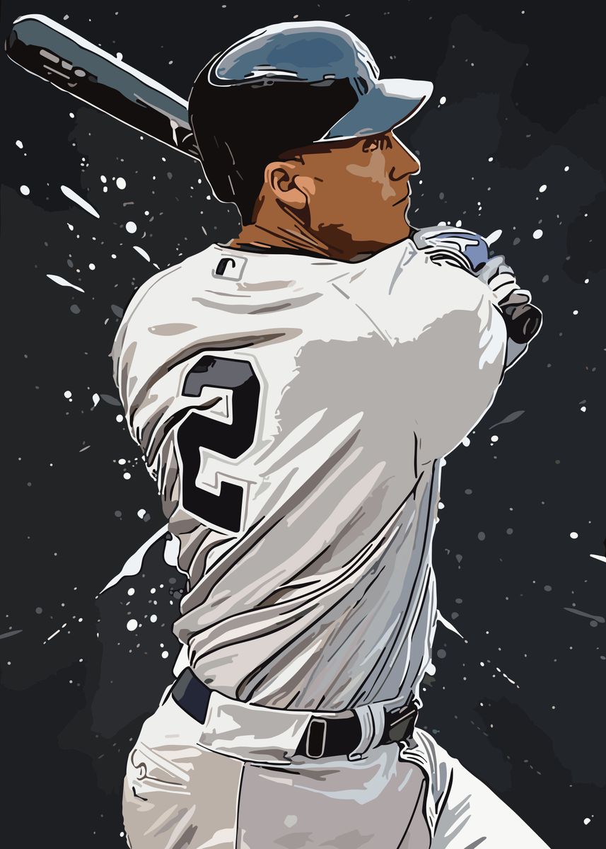 'baseball' Poster, picture, metal print, paint by Black And White Art ...