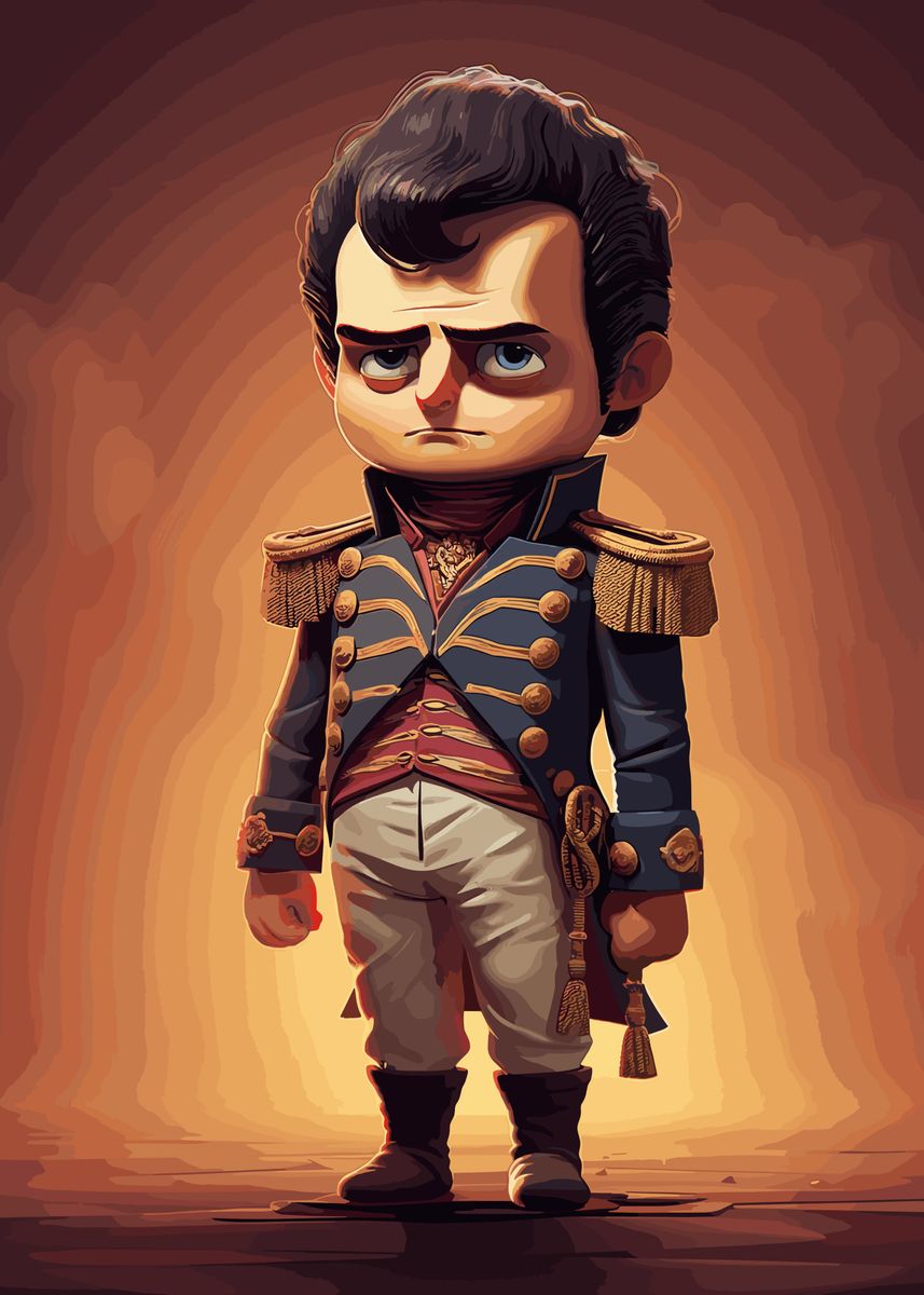 'Napoleon Bonaparte Cartoon' Poster, picture, metal print, paint by ...