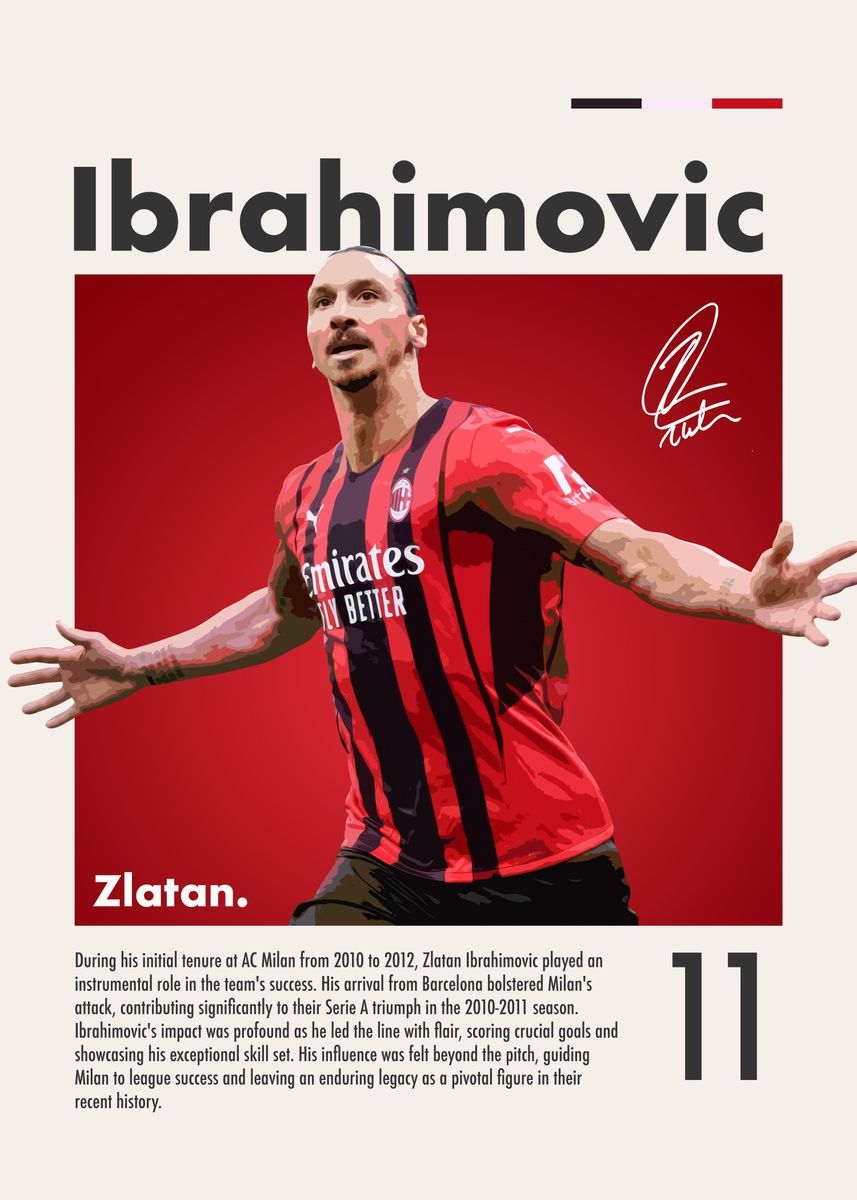 'Zlatan Ibrahimovic' Poster, picture, metal print, paint by Full ...