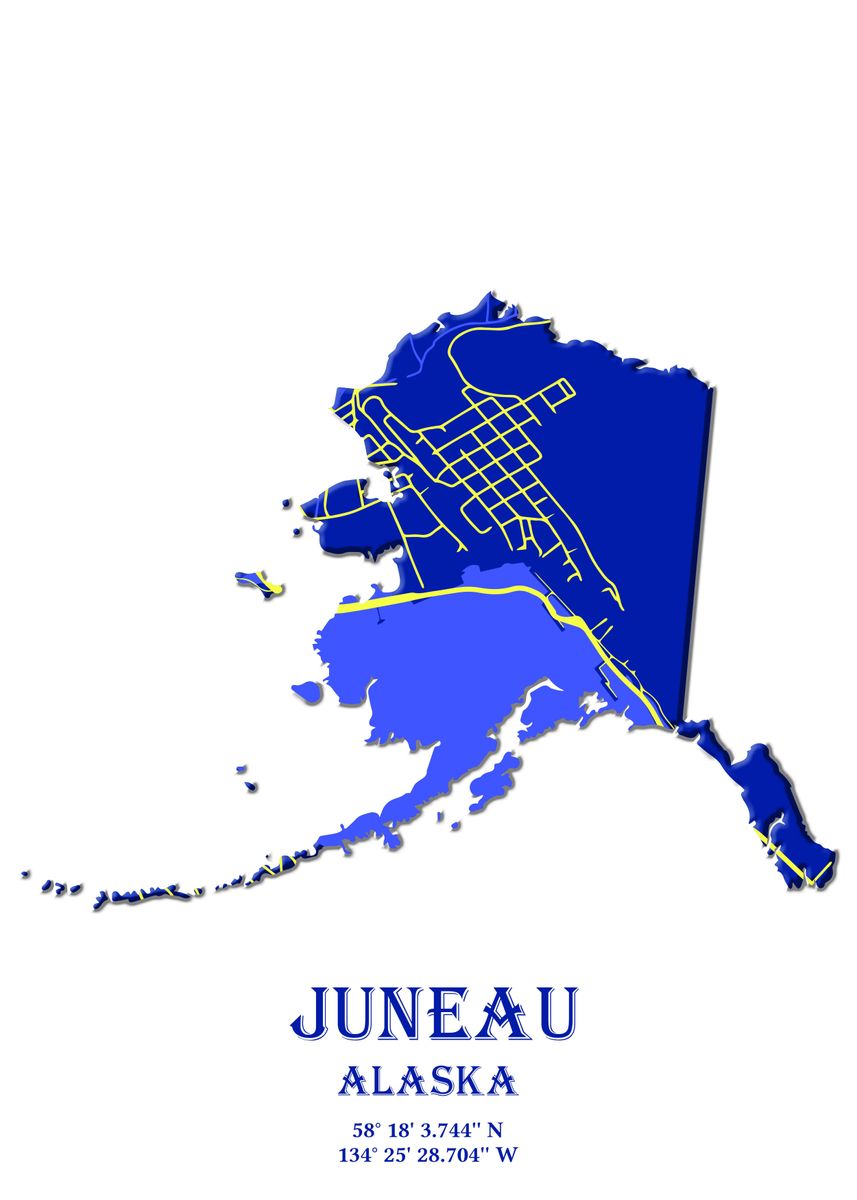 'Juneau AK USA' Poster, picture, metal print, paint by Farwell ...