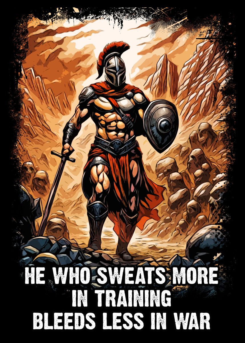 'Ancient Spartan Proverb' Poster, picture, metal print, paint by OliArt ...