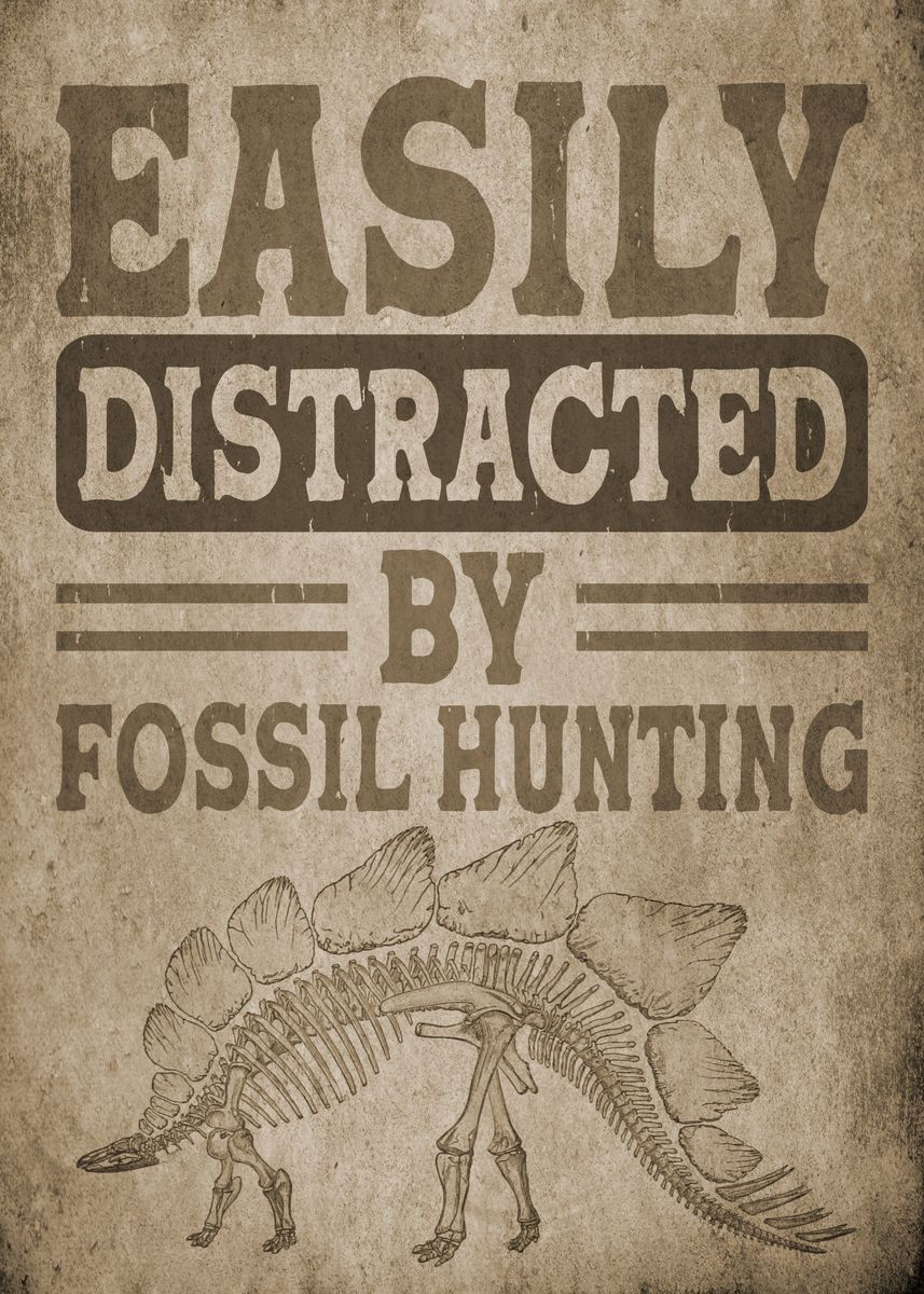 'Easily Distracted Fossil' Poster, picture, metal print, paint by ...