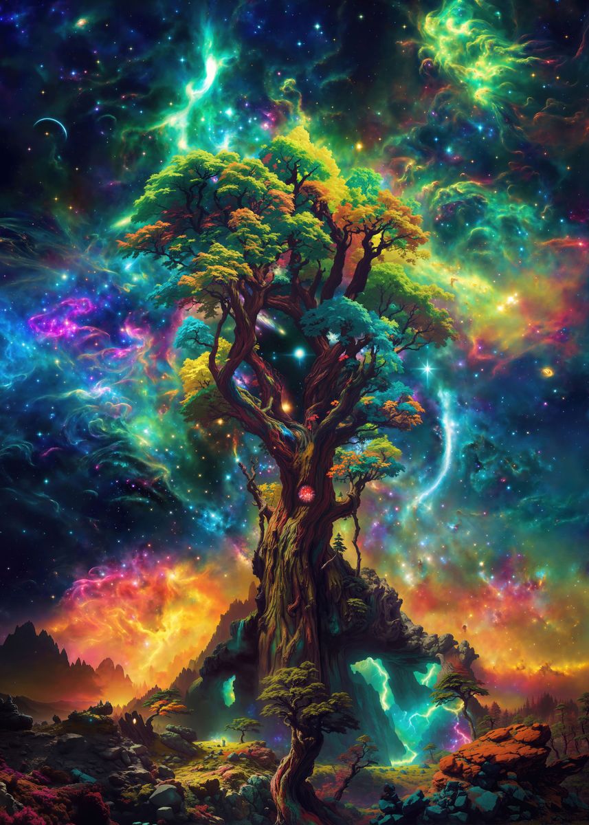 'Cosmic Tree of Life' Poster, picture, metal print, paint by wumples ...