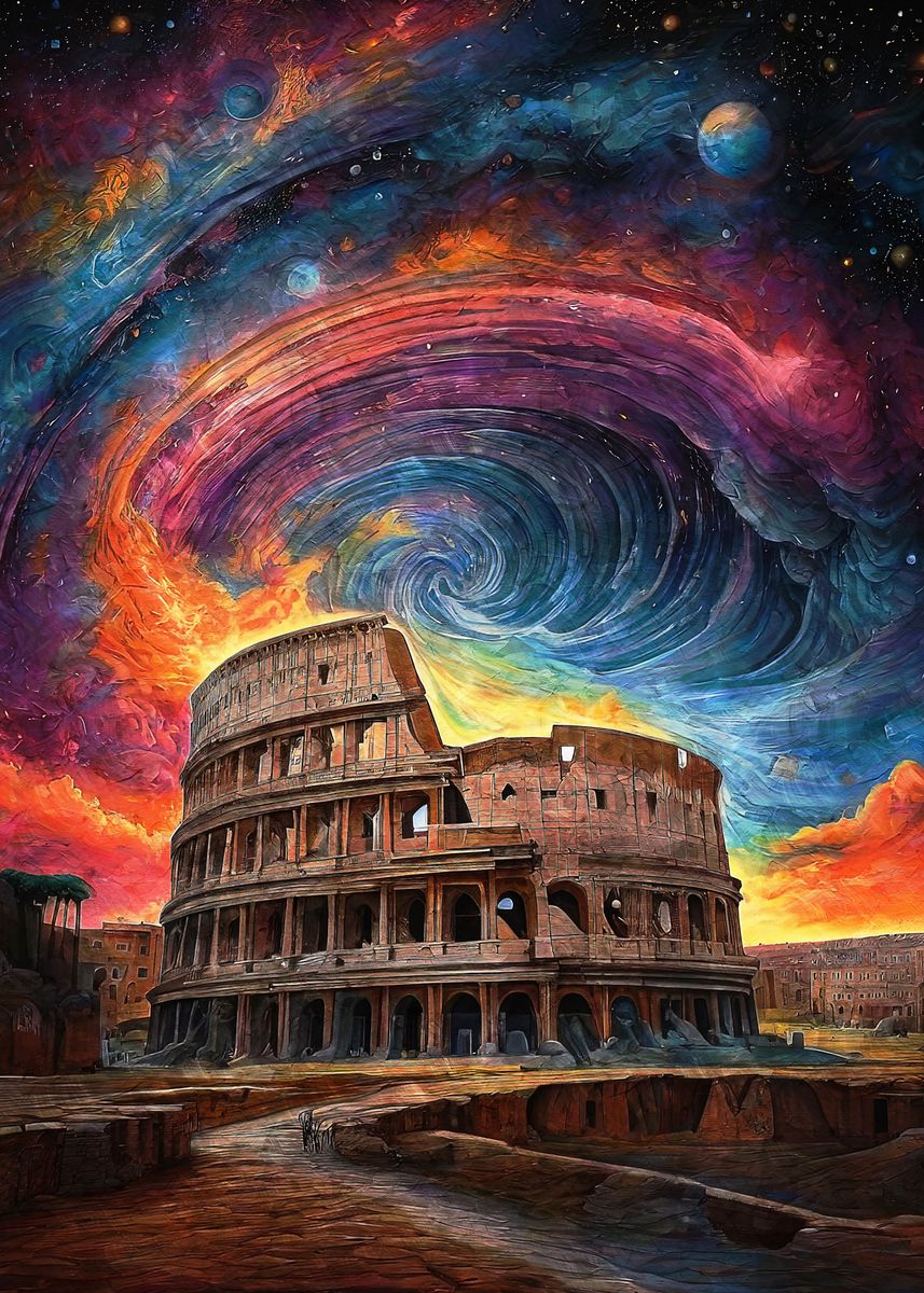 'Celestial Colosseum' Poster, picture, metal print, paint by Swan Dee ...