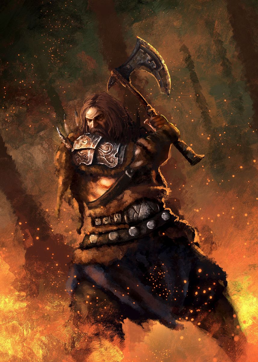 'Odin Flames' Poster, picture, metal print, paint by Lestat de ...