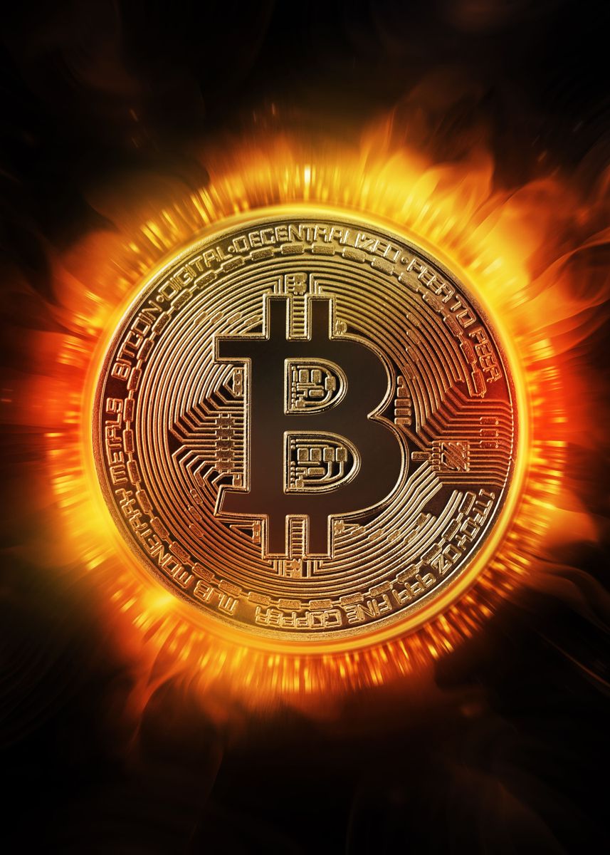'Bitcoin Art' Poster, picture, metal print, paint by The Fire | Displate