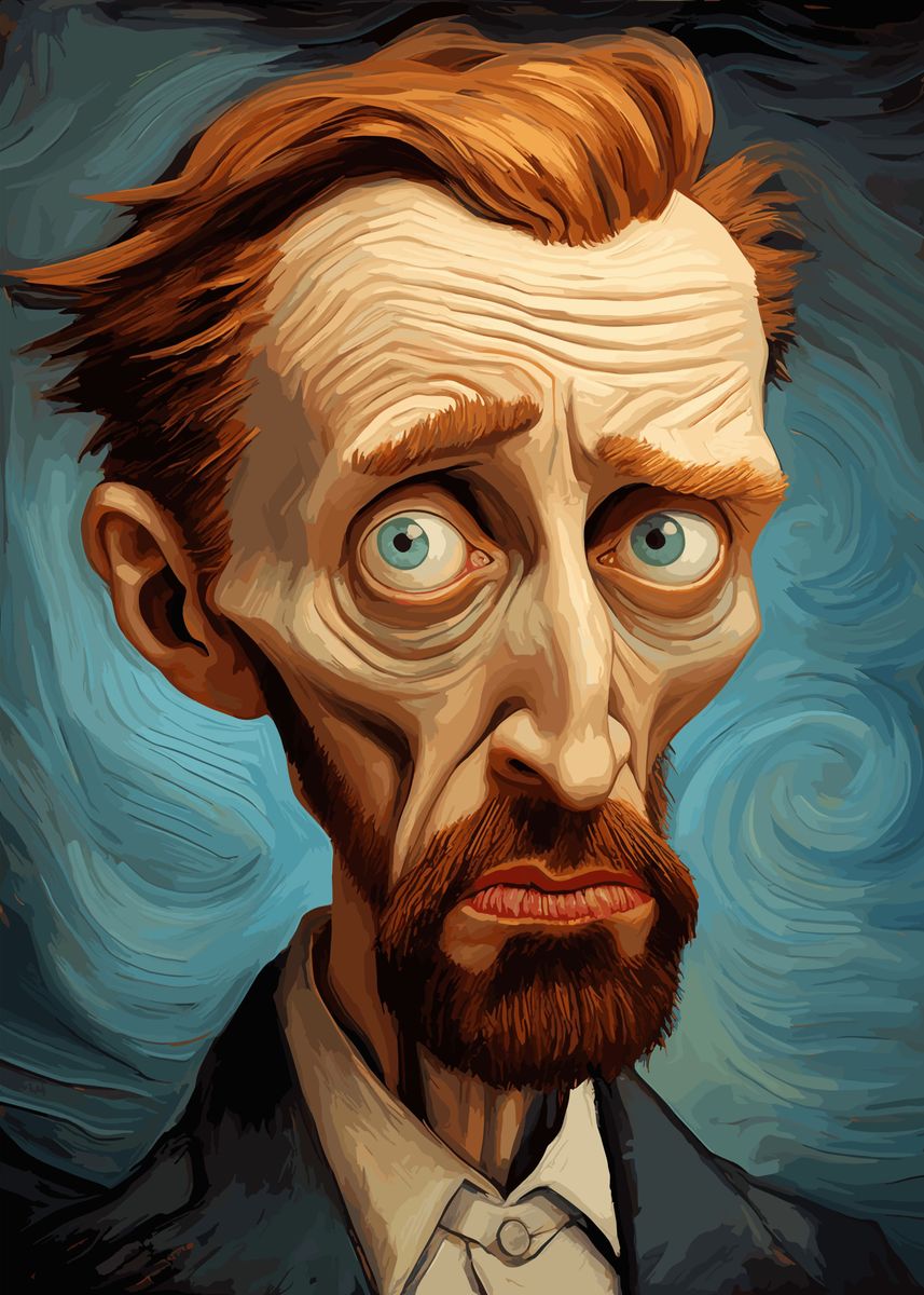 'Vincent van Gogh Cartoon' Poster, picture, metal print, paint by ...
