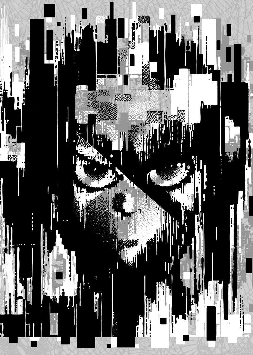 'Glitch Girls ' Poster, picture, metal print, paint by Ilya Danilov ...