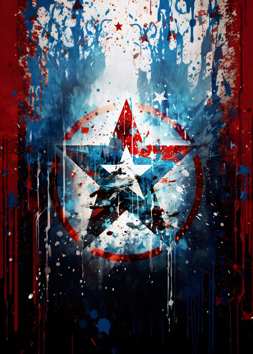 'USA Military Star Deco Art' Poster, picture, metal print, paint by ...