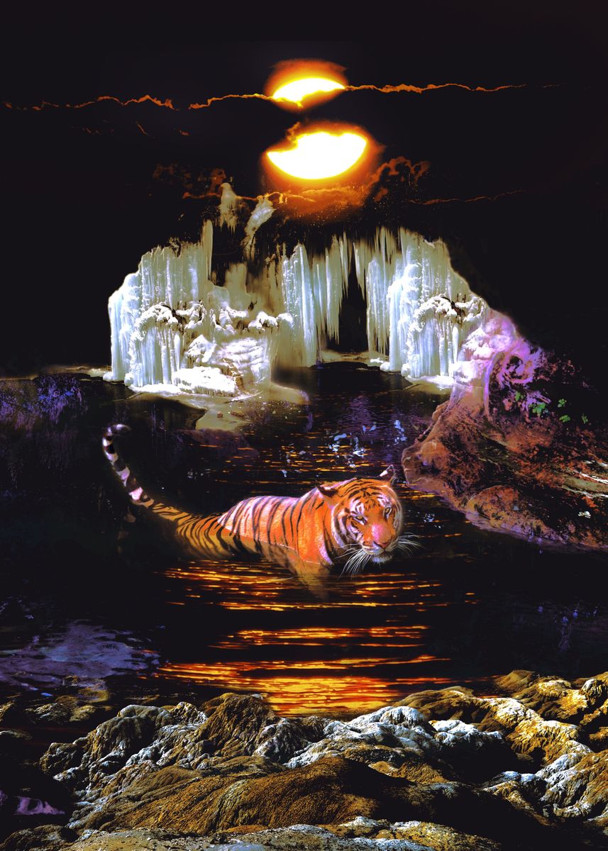 'Twilights Embrace' Poster, picture, metal print, paint by Voja | Displate