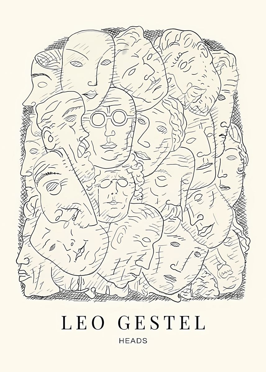 'Heads' Poster, picture, metal print, paint by Awesome Famous Art ...