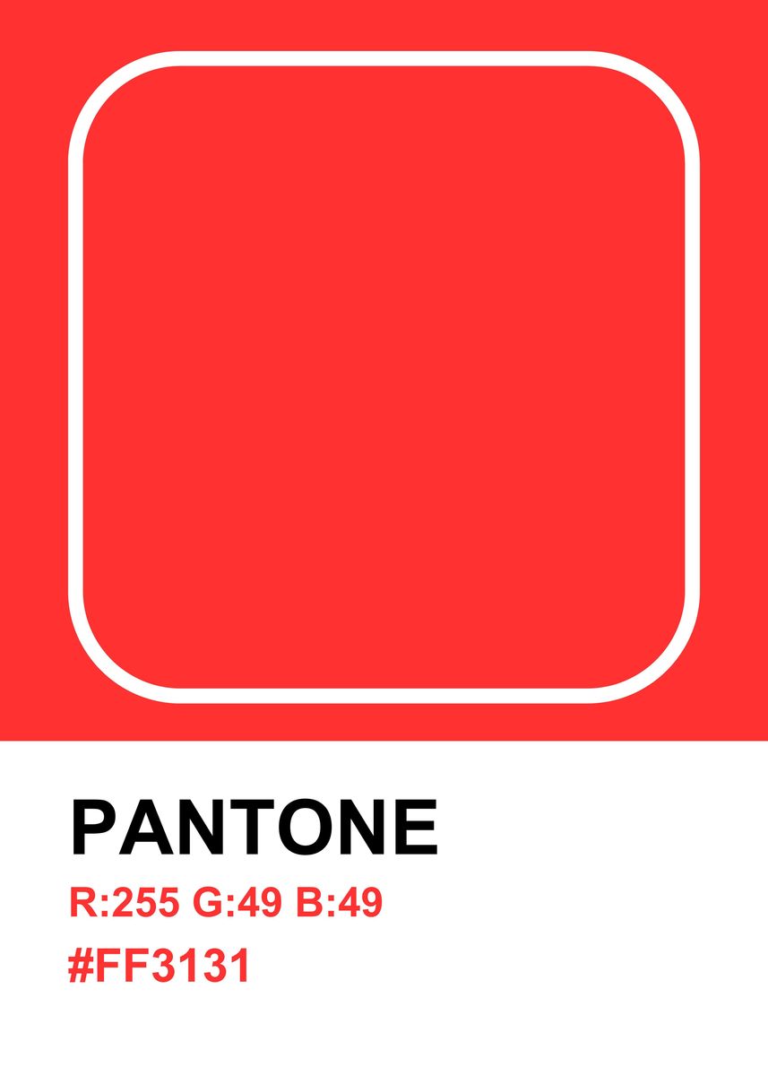 'Pantone Red Color' Poster, picture, metal print, paint by gani ismail ...