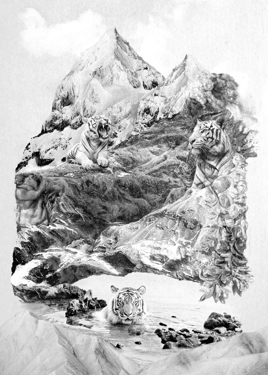 'Serenitys Retreat' Poster, picture, metal print, paint by Voja | Displate