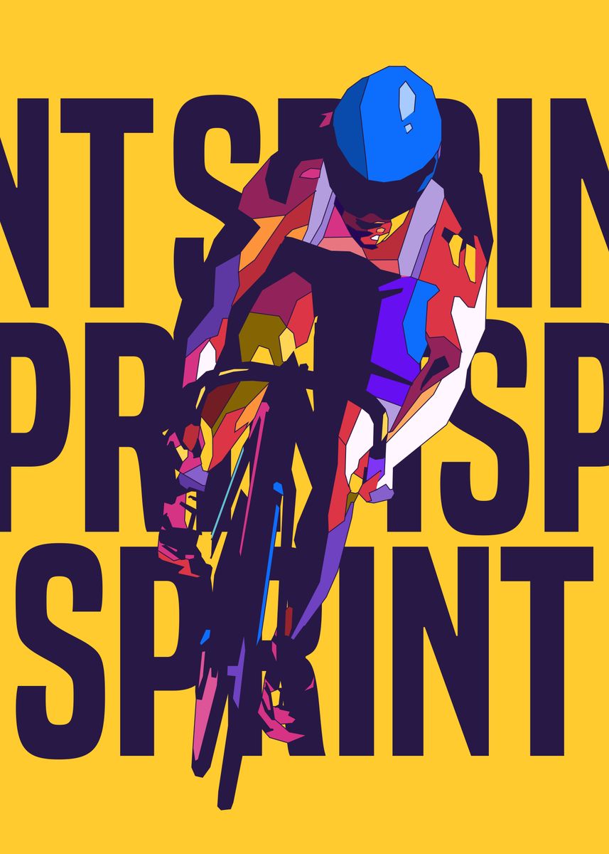 'Sprint Pop Art' Poster, picture, metal print, paint by Ro | Displate