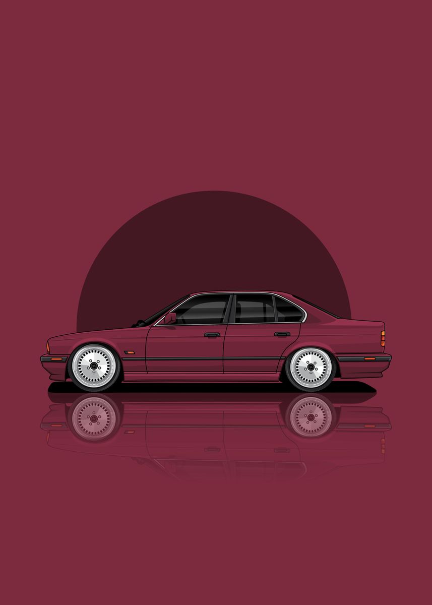'Art Car BMW E34' Poster, picture, metal print, paint by Dodi Firdaus ...