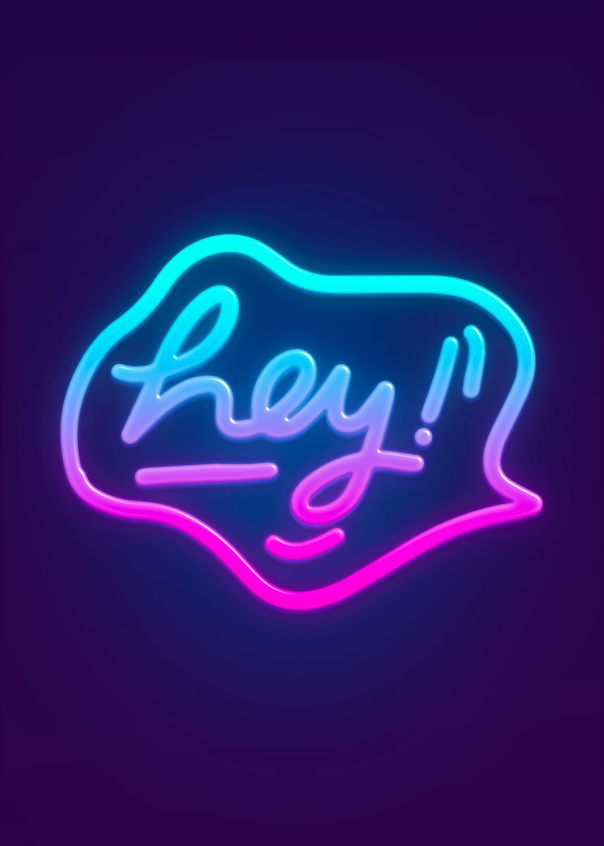 'hey' Poster, picture, metal print, paint by Trending Collections ...