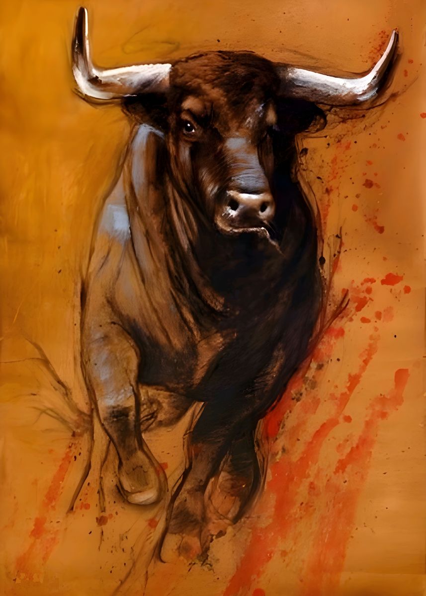 'matador bull' Poster, picture, metal print, paint by pixar icia | Displate