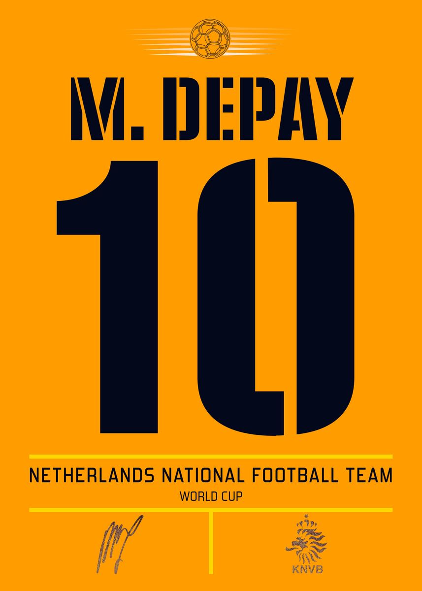 'Memphis Depay' Poster, picture, metal print, paint by Evan Arrington ...