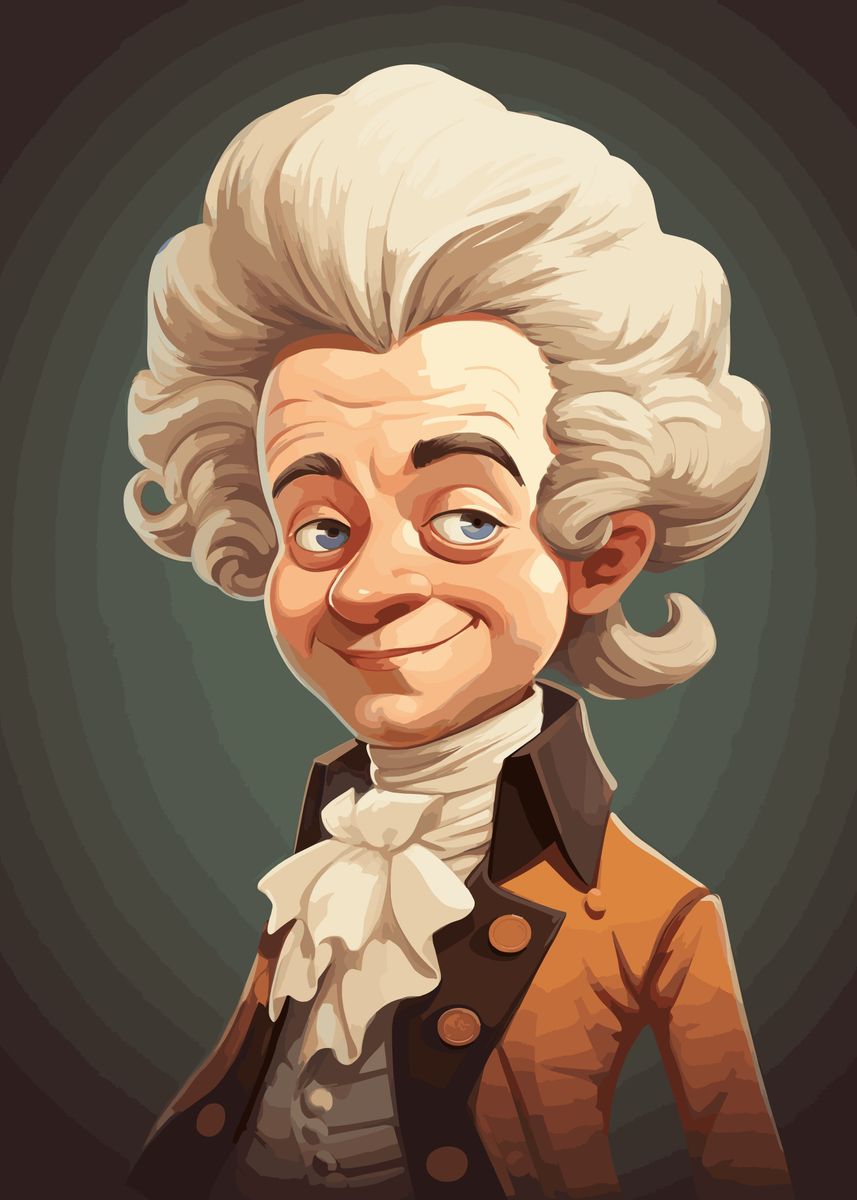 'Amadeus Mozart Cartoon' Poster, picture, metal print, paint by ...