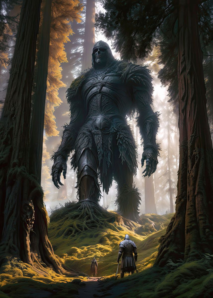 'Forest Skull Knight' Poster, picture, metal print, paint by ...