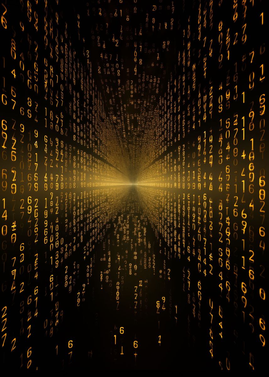 'Binary Code Vortex Art' Poster, picture, metal print, paint by ...