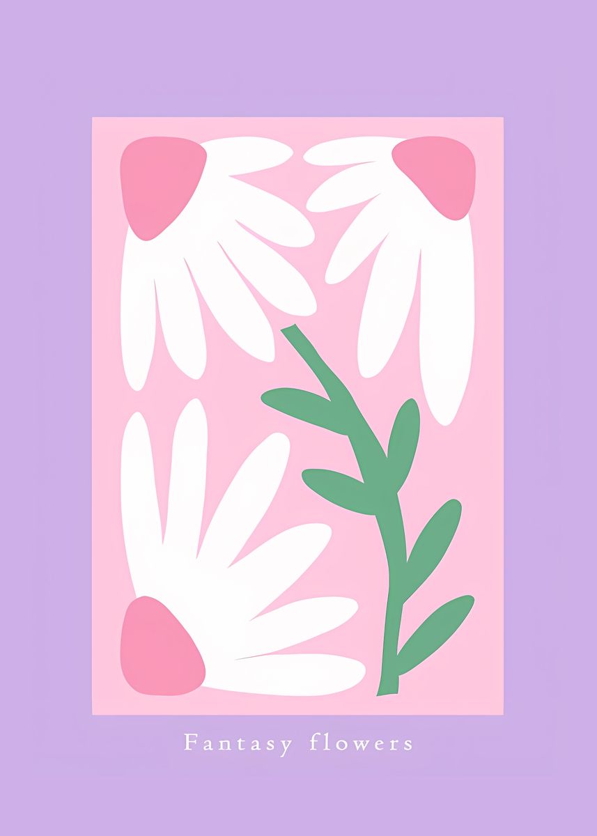 'Fantasy flowers Pink' Poster, picture, metal print, paint by Executive ...