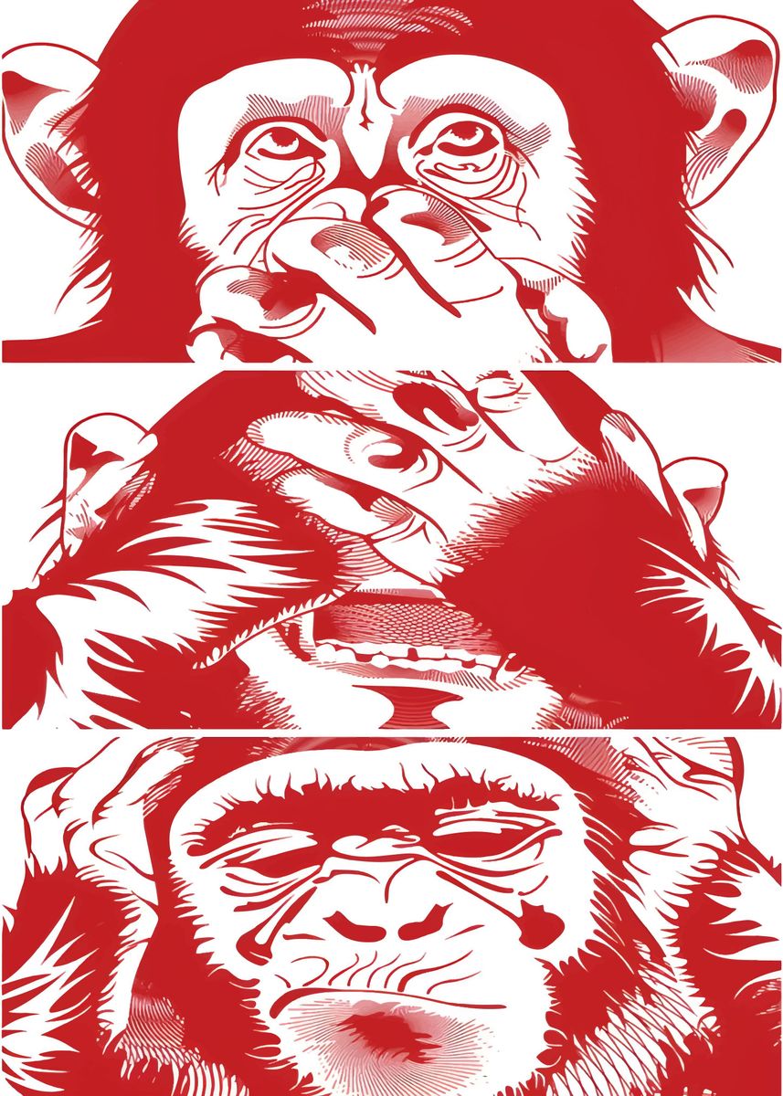 'Three Wise Monkeys' Poster, picture, metal print, paint by best art ...