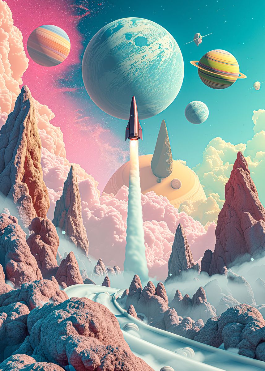 'Stellar Ascent' Poster, picture, metal print, paint by Create Modern ...