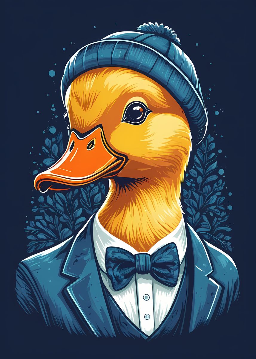'Hipster Duck' Poster, picture, metal print, paint by Dominustheus ...