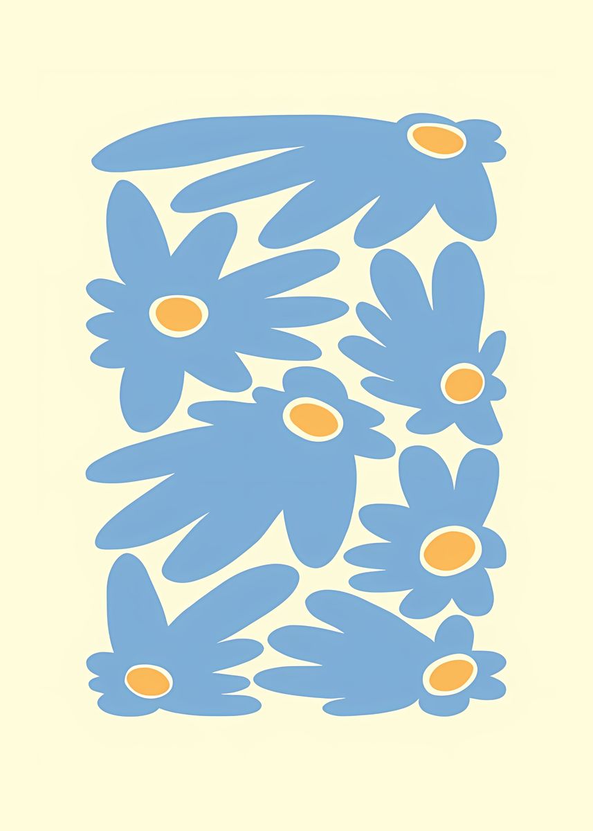 'Flower Market Blue' Poster, picture, metal print, paint by Executive ...