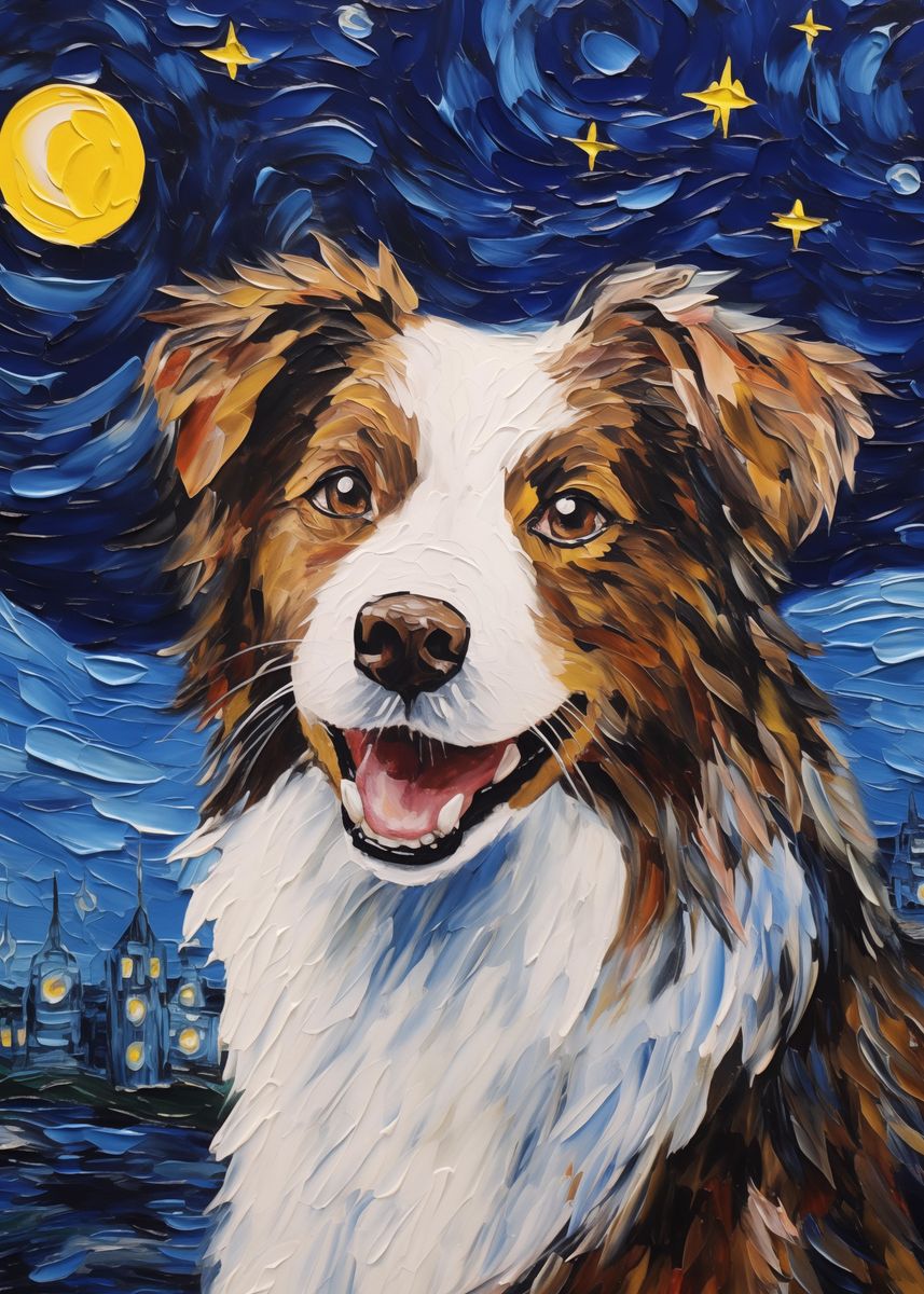 'Australian Shepherd ' Poster, picture, metal print, paint by Eline ...