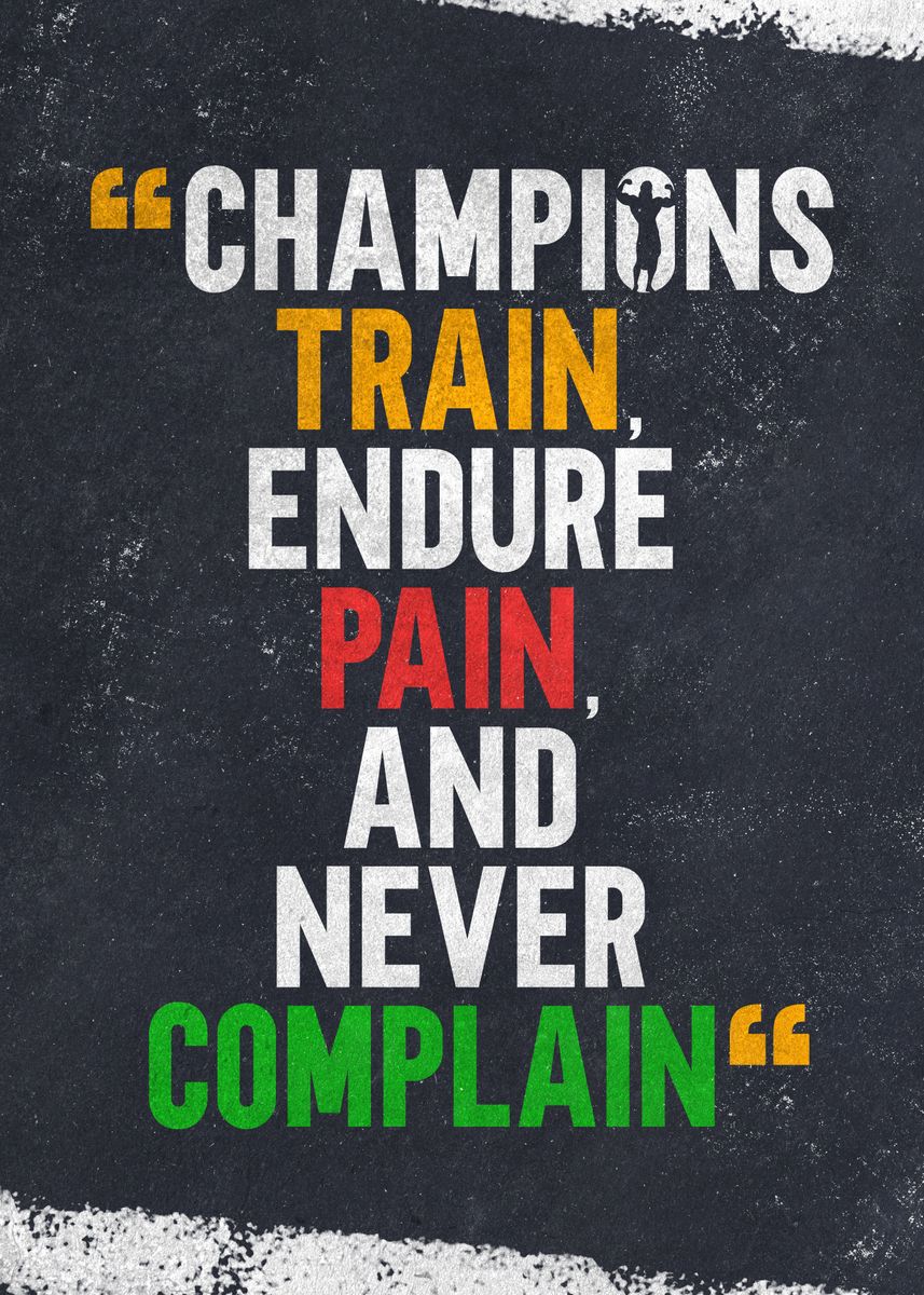'Champions Quotes' Poster, picture, metal print, paint by Alfin Studio ...