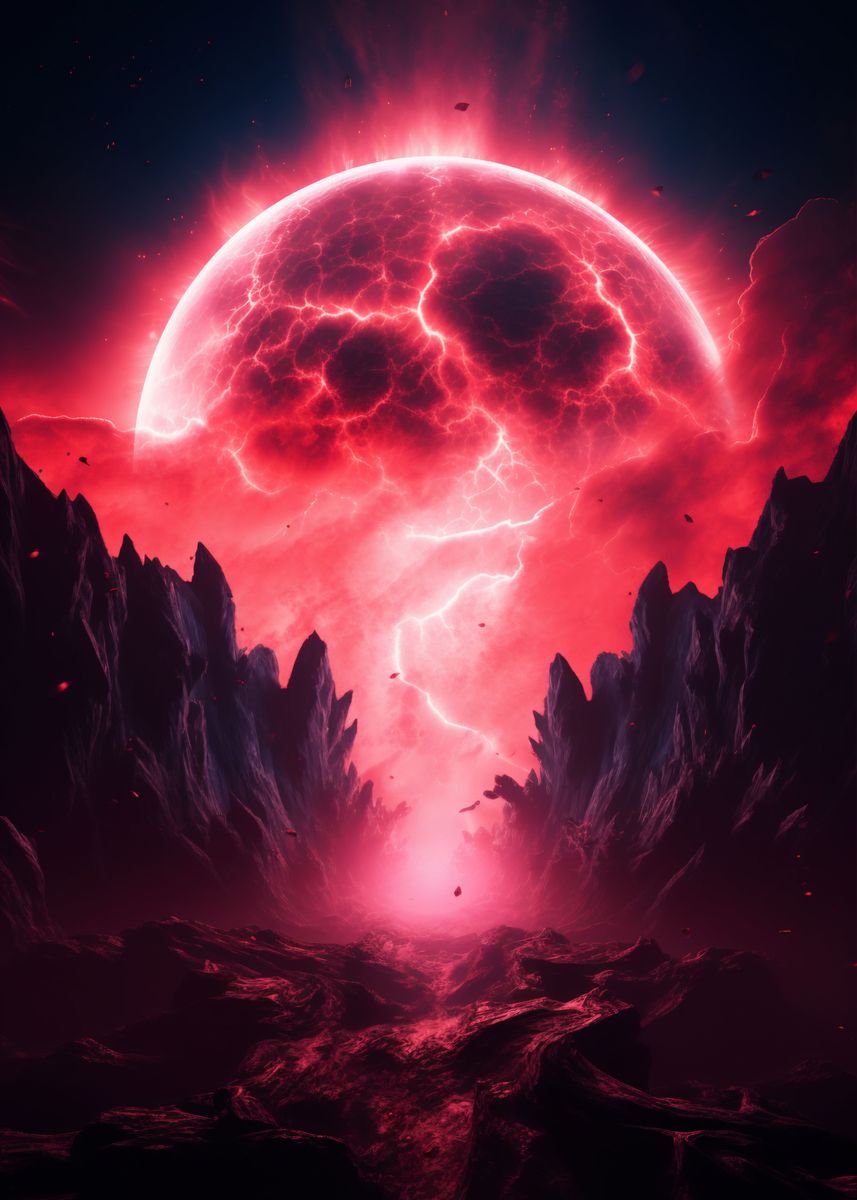 'Red Giant Planet' Poster, picture, metal print, paint by Cybronauts ...