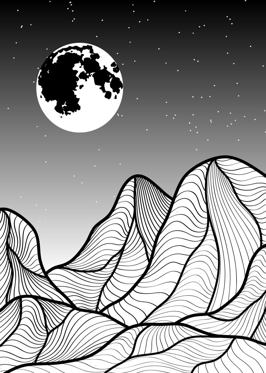 'Line mountain art vector' Poster, picture, metal print, paint by Dadan ...