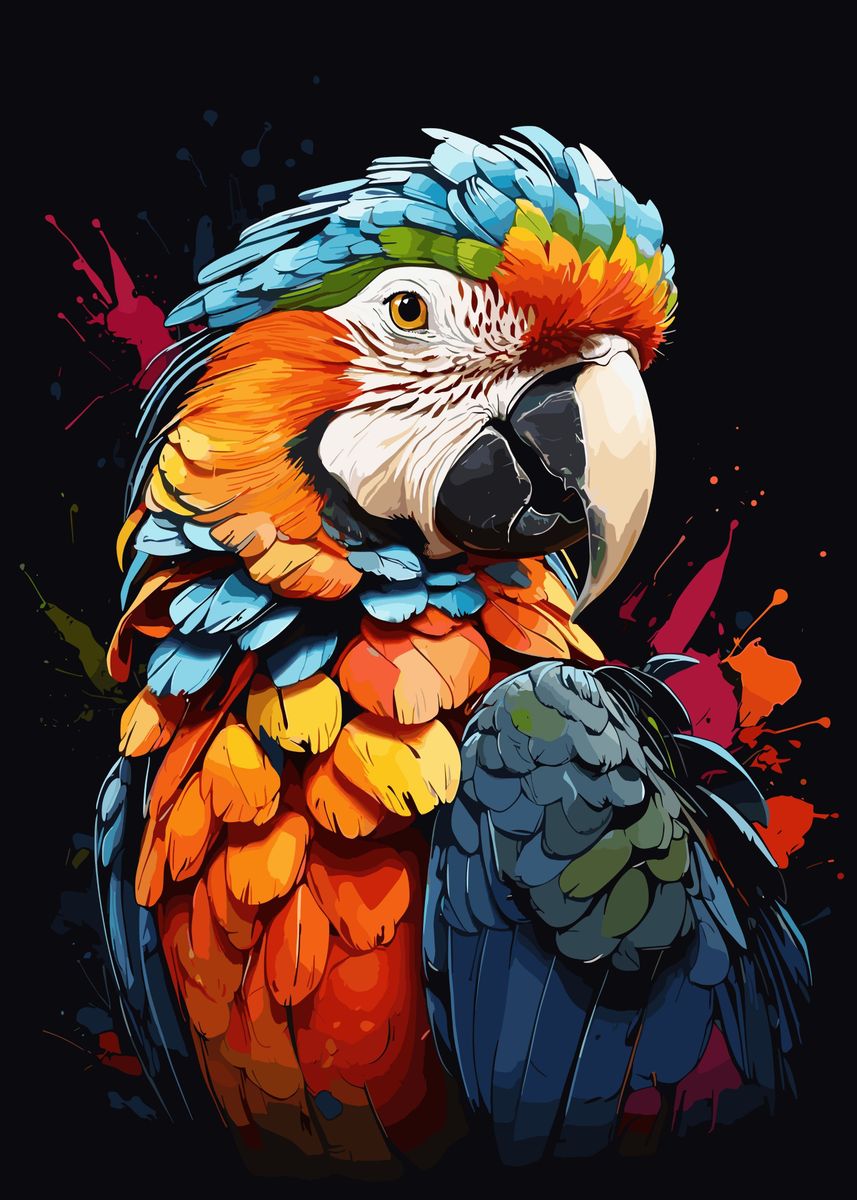 'Macaw Hyacinth Animals' Poster, picture, metal print, paint by Vicky ...