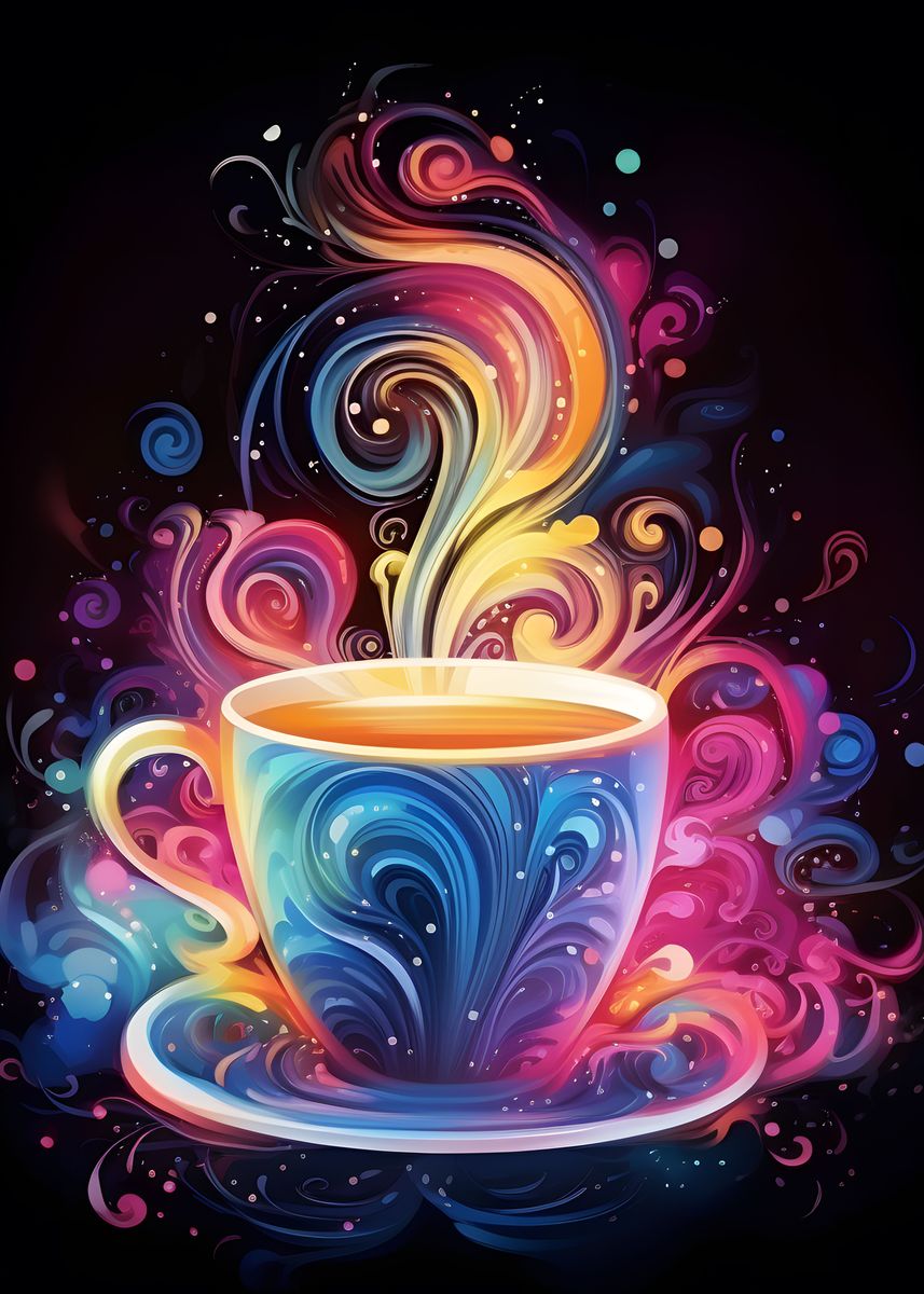 'Colorful Coffee' Poster, picture, metal print, paint by sofian rafyq ...