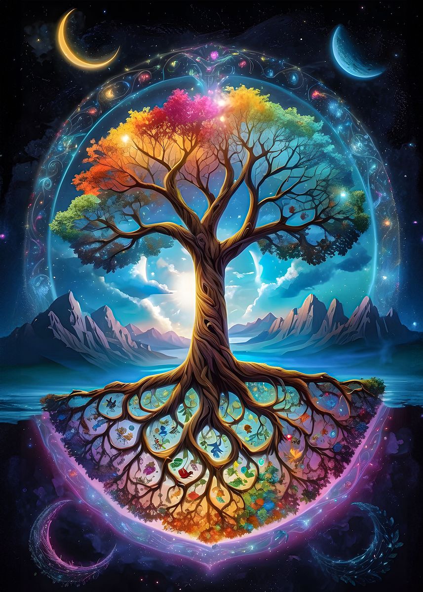 'Cosmic Tree Of Life' Poster, picture, metal print, paint by ...