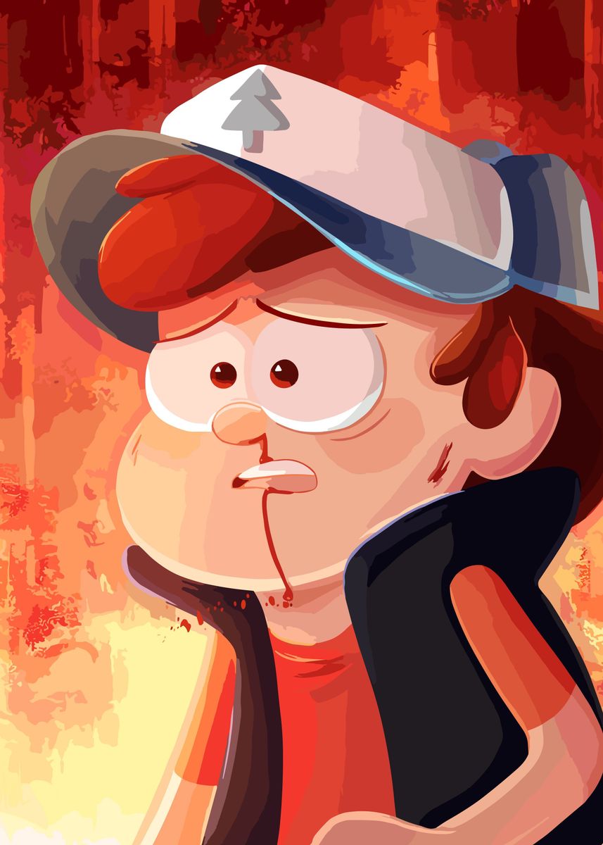 'Dipper pines Gravity falls' Poster, picture, metal print, paint by ...