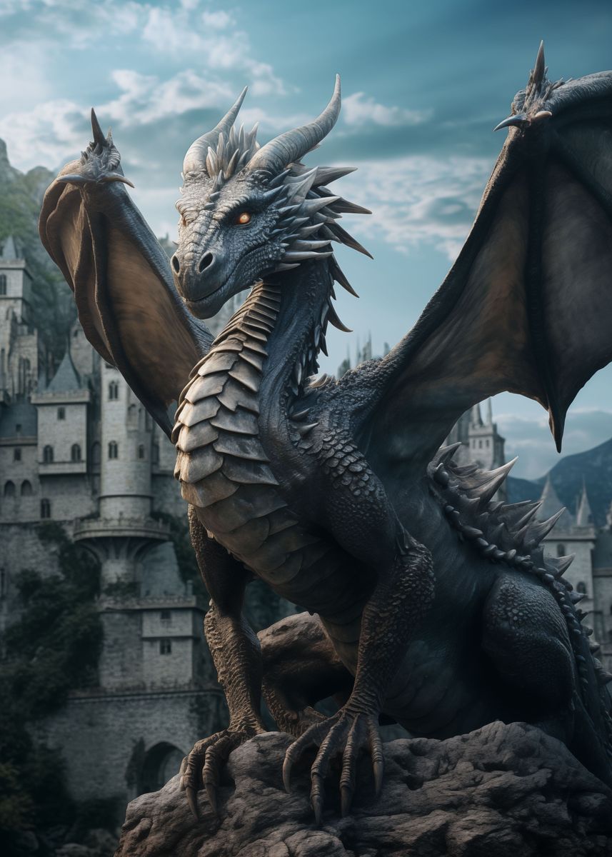 'Dragon Realm 4' Poster, picture, metal print, paint by Creativity Hub ...