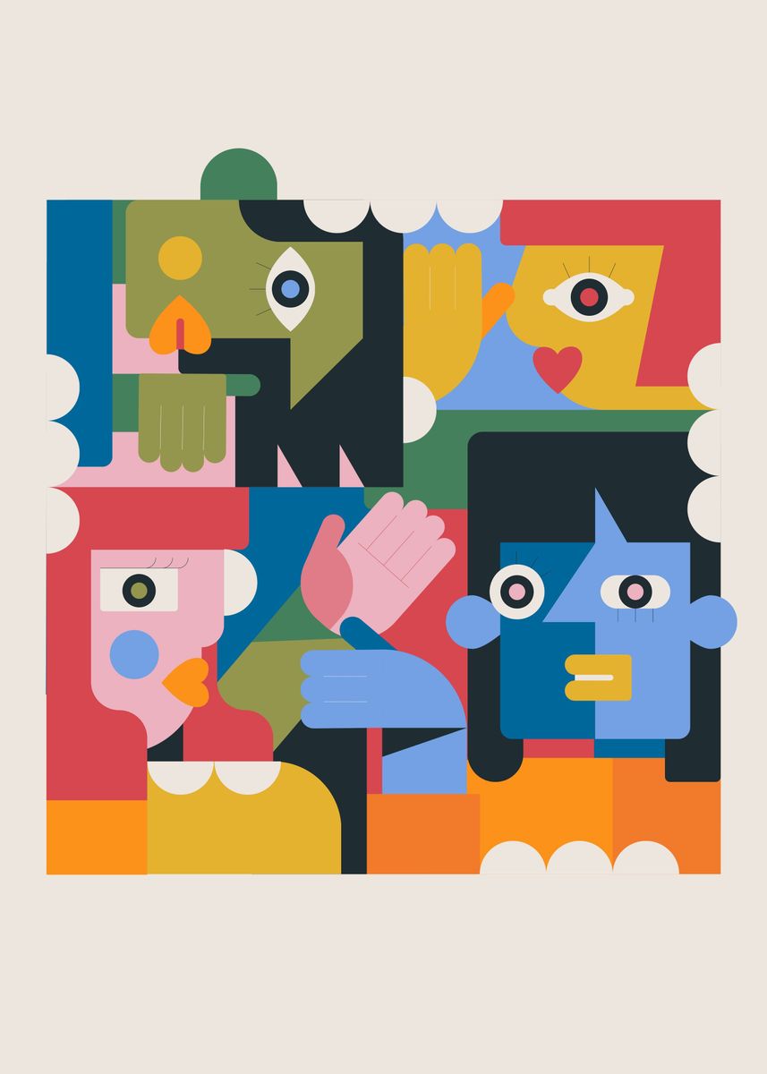 'Abstract Of Keith Haring' Poster, picture, metal print, paint by ...