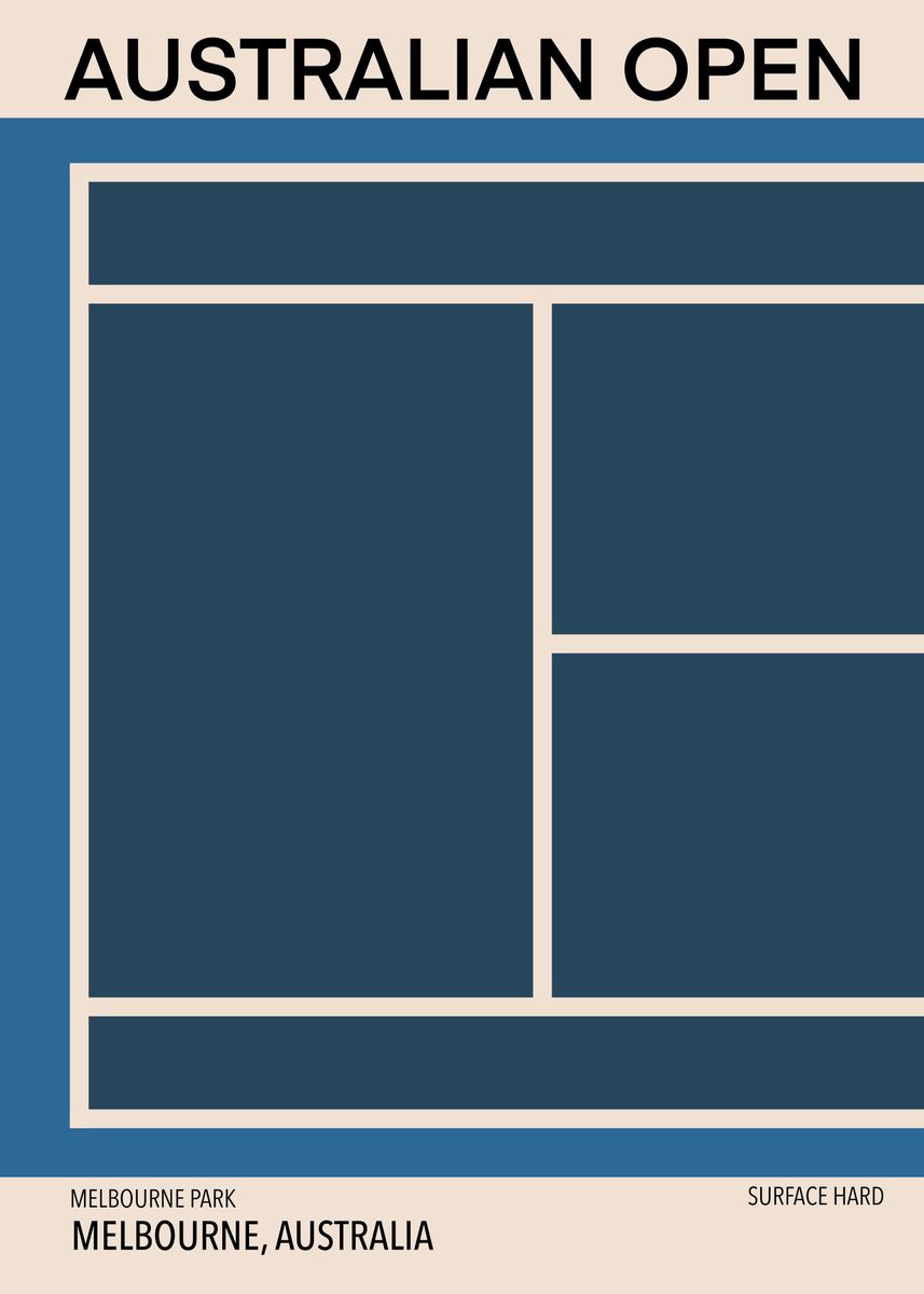 'Australian open' Poster, picture, metal print, paint by UNIKORN | Displate