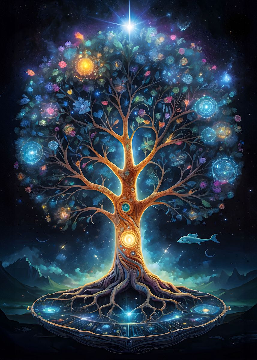'Cosmic Tree Of Life' Poster, picture, metal print, paint by Bowie ...