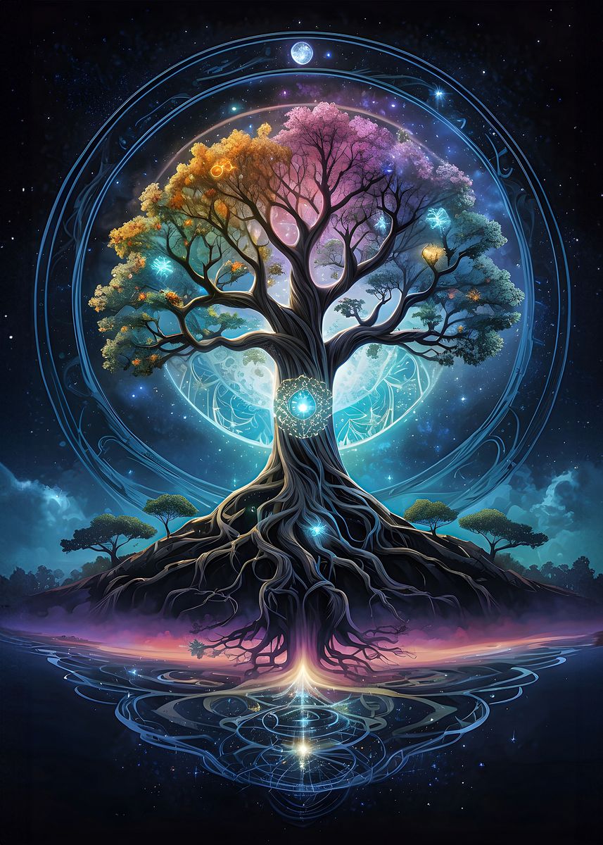 'Cosmic Tree Of Life' Poster, picture, metal print, paint by ...
