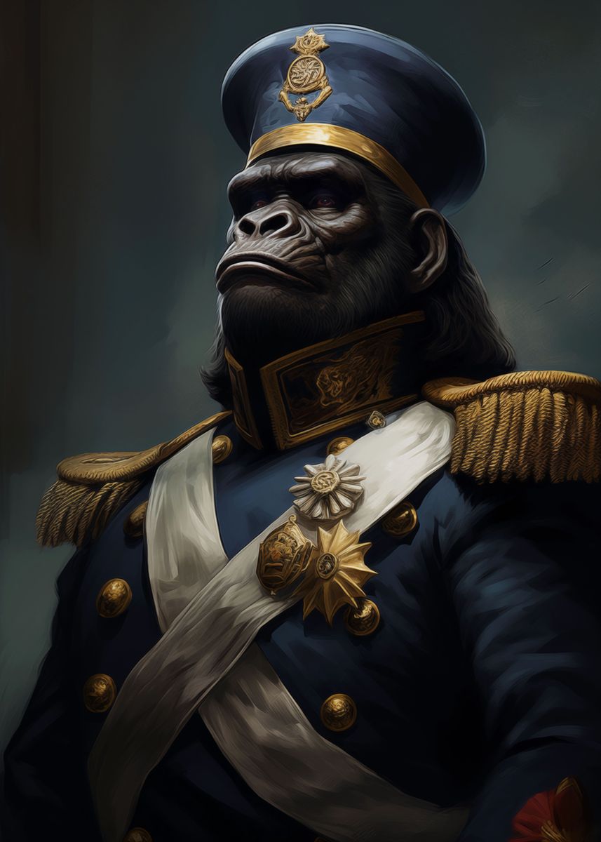 'Gorilla General' Poster, picture, metal print, paint by Posterlicious ...