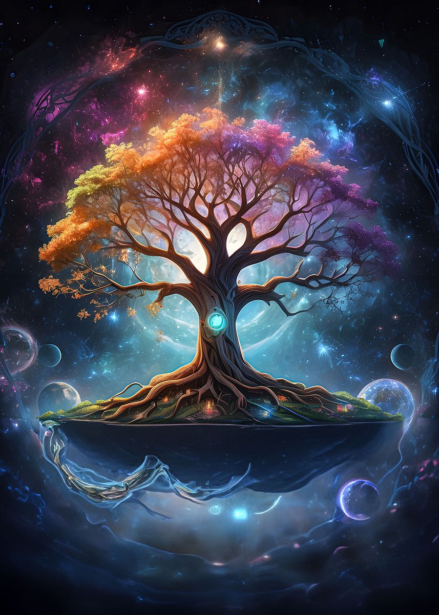 'Cosmic Tree Of Life' Poster, picture, metal print, paint by ...